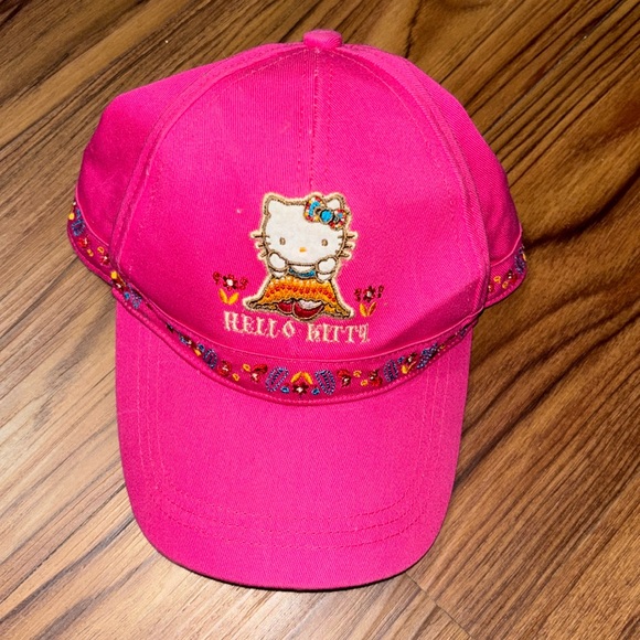 Hello Kitty | Accessories | Vintage Hello Kitty Pink Embroidered Cap ...